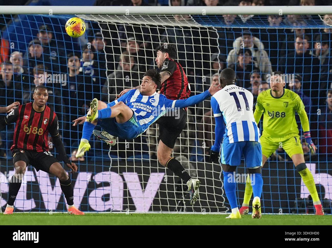 Brighton and Hove Albion's Charalampos Kostoulas scores their side's ...