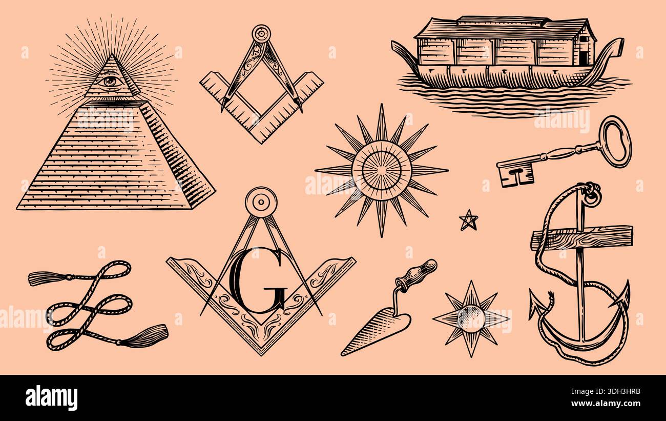 Key masonic symbol Stock Vector Images - Alamy