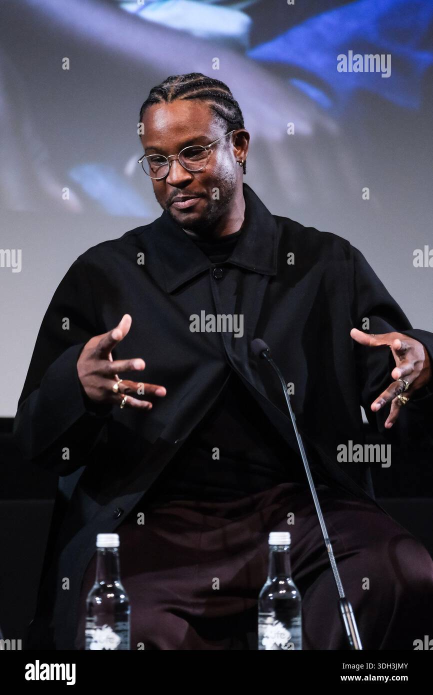 London, UK. 19 January 2026. Akinola Davies Jr on stage at Mark Kermode ...