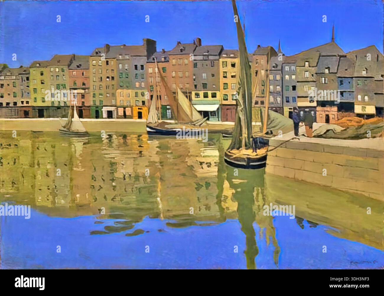 The Port of Honfleur at Night, 1901 painting by Flix Vallotton Stock ...