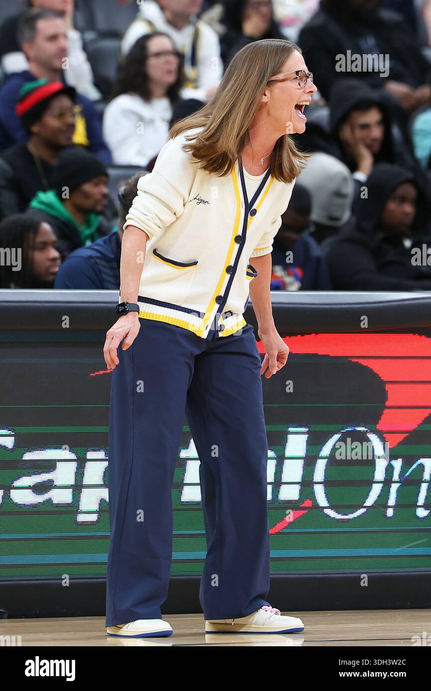 NEWARK, NJ - JANUARY 19: Kim Barnes Arico of the Michigan Wolverines ...