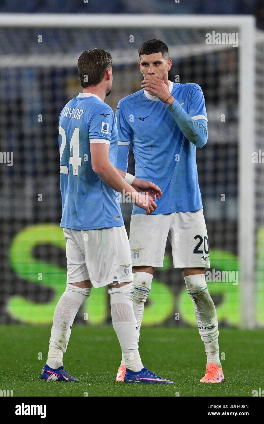 Keneth Taylor of S.S. Lazio and Petar Ratkov of S.S. Lazio are in ...