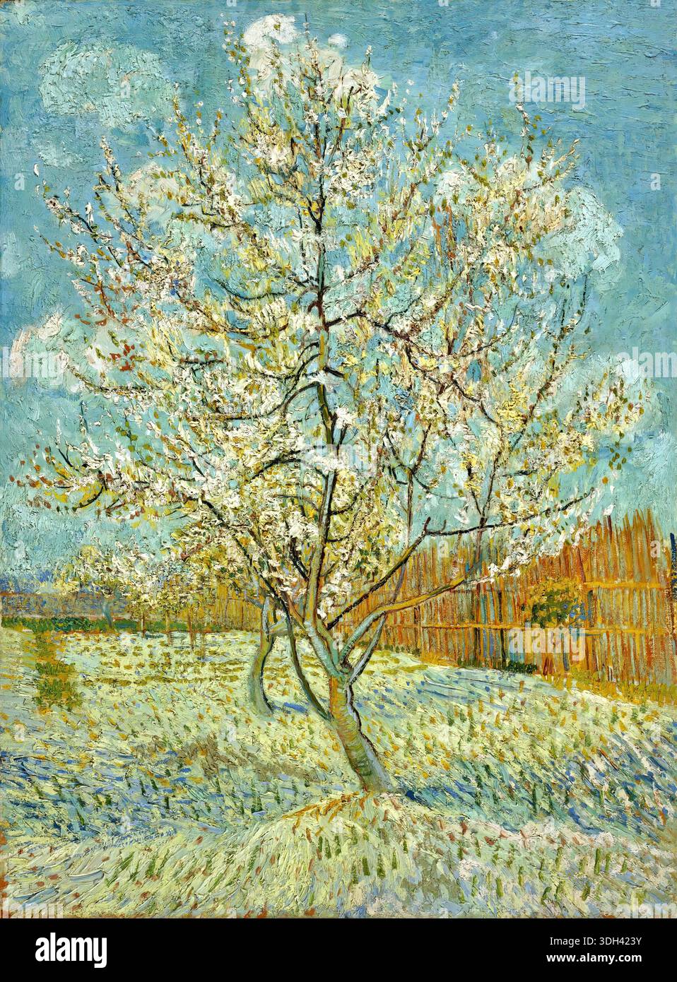 The Pink Peach Tree, 1888 painting by Vincent van Gogh Stock Vector ...