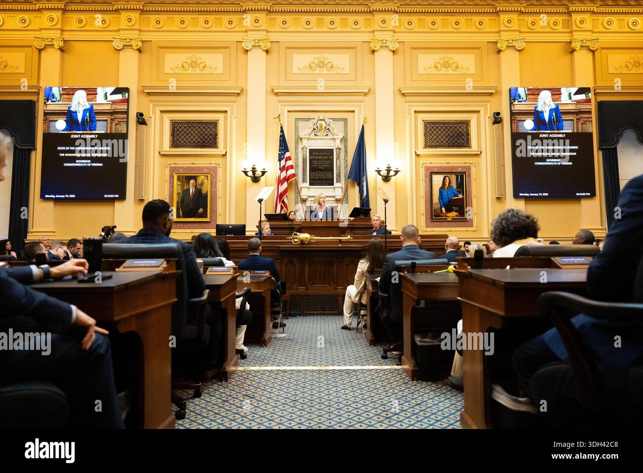 Virginia Gov. Abigail Spanberger addresses a joint assembly session at ...