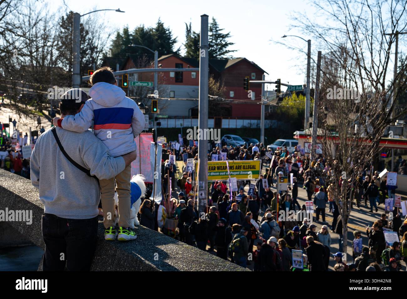 Seattle, USA. 19th Jan, 2026. Thousands gather and march on Martin ...