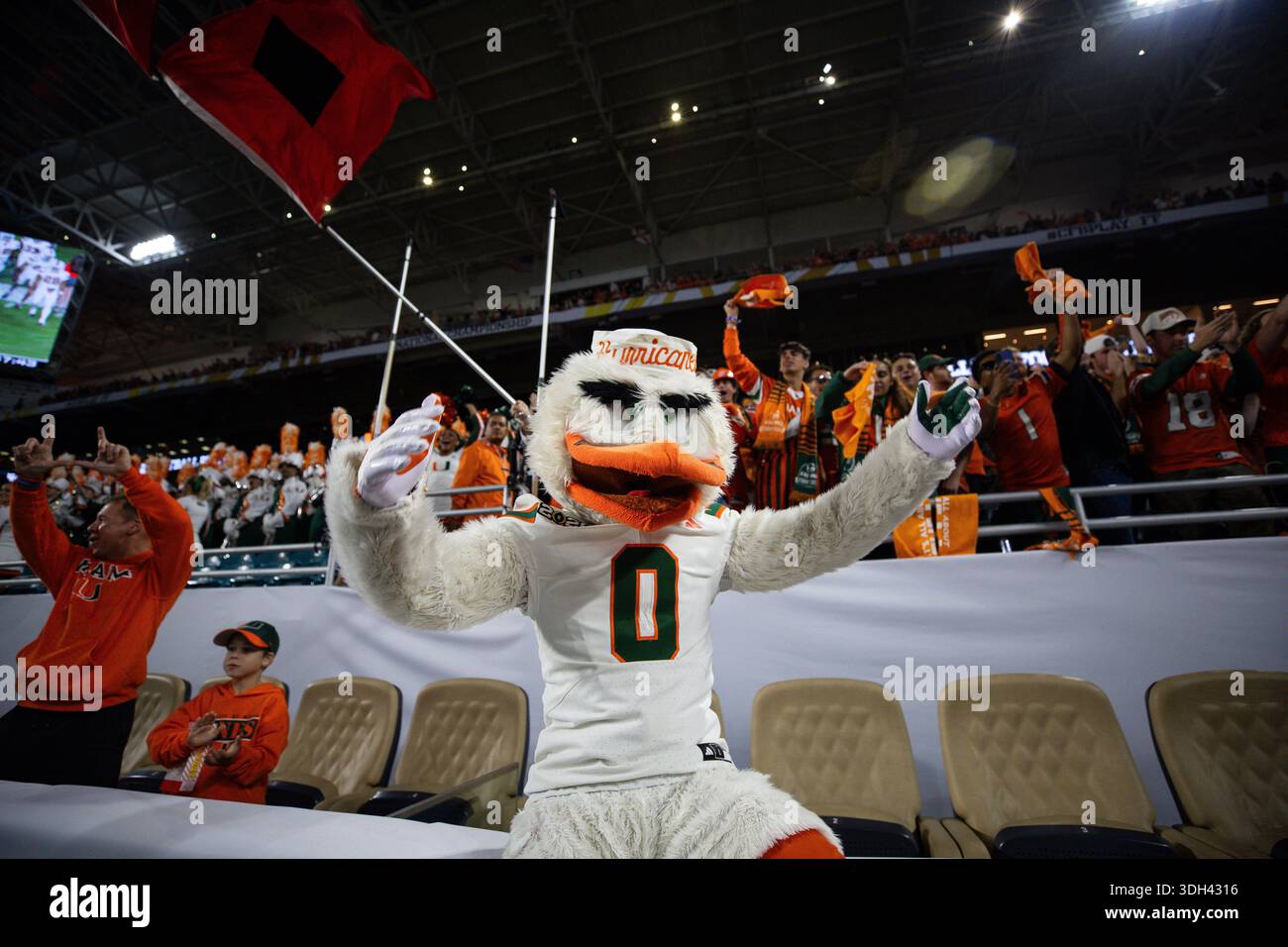 Miami mascot Sebastian the Ibis poses before the College Football ...