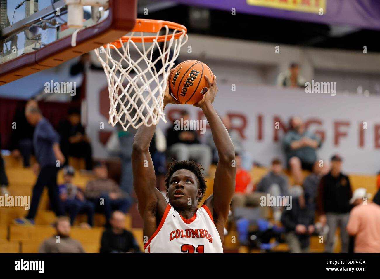 Christopher Columbus Caydin Gaskins (21) during warmups before a high ...