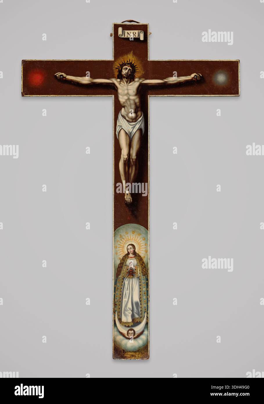 Crucifixion by María Josefa Sánchez, 1646, Christ on the cross with ...