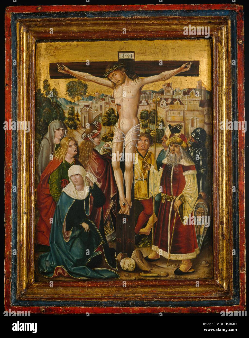 The Crucifixion by Austrian or Bavarian artist, 1494, depicting Christ ...
