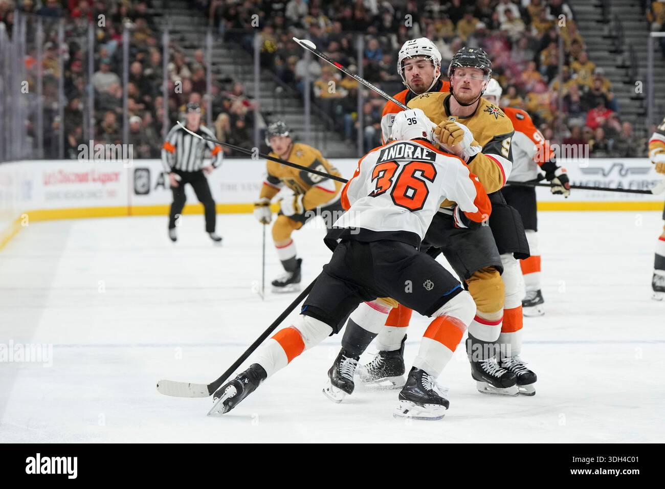 Philadelphia Flyers defenseman Emil Andrae (36) and left wing Noah ...