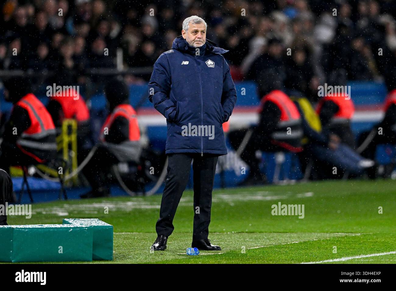 Coach Bruno Genesio during the Ligue 1 football (soccer) match Paris ...