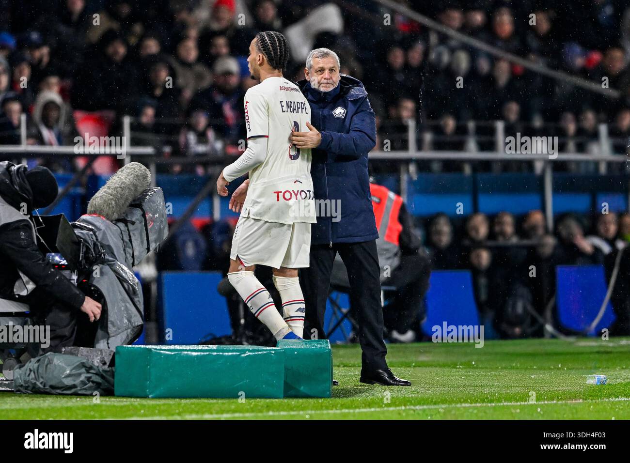 Bruno Genesio and Ethan Mbappe during the Ligue 1 football (soccer ...