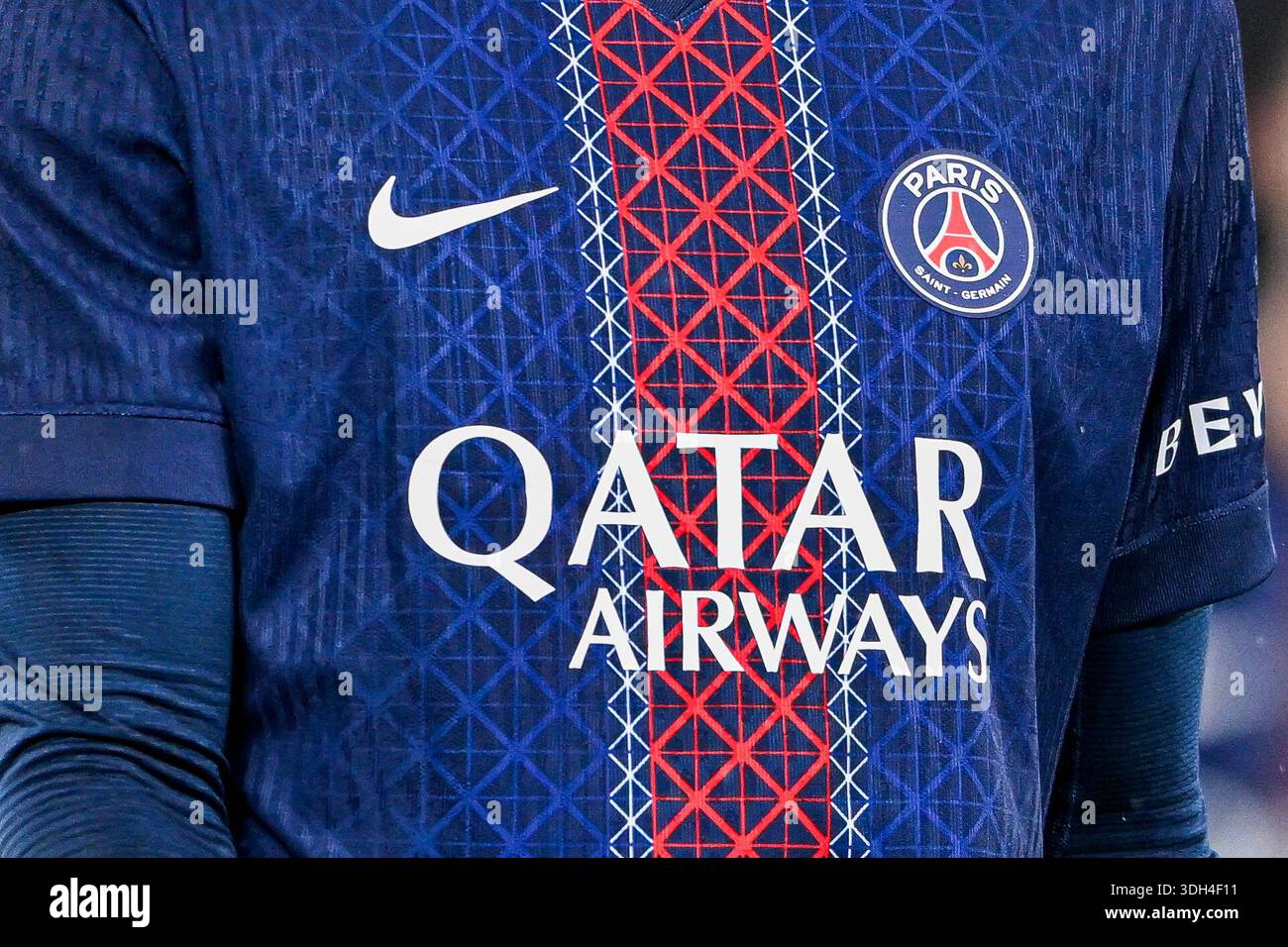 Illustration with the jersey with Qatar Airways and Nike logo during ...