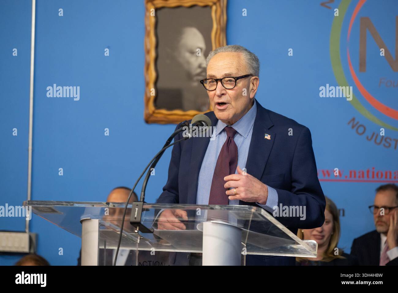 U.S. Senator Chuck Schumer (D-NY) speaks during a Martin Luther King Jr ...