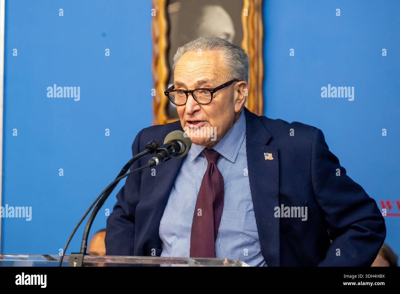 U.S. Senator Chuck Schumer (D-NY) speaks during a Martin Luther King Jr ...