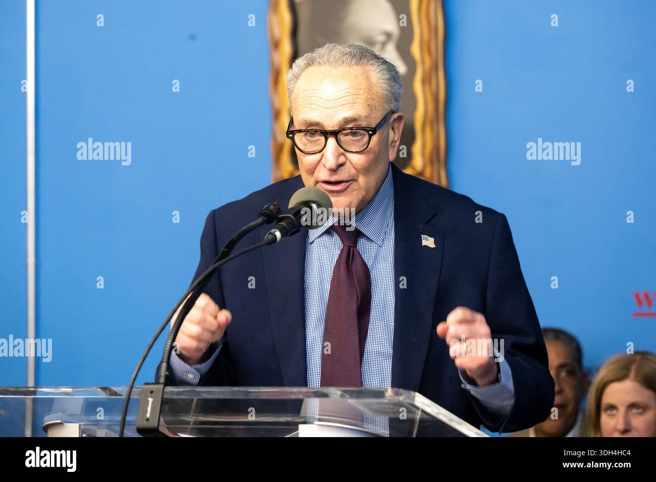 U.S. Senator Chuck Schumer (D-NY) speaks during a Martin Luther King Jr ...