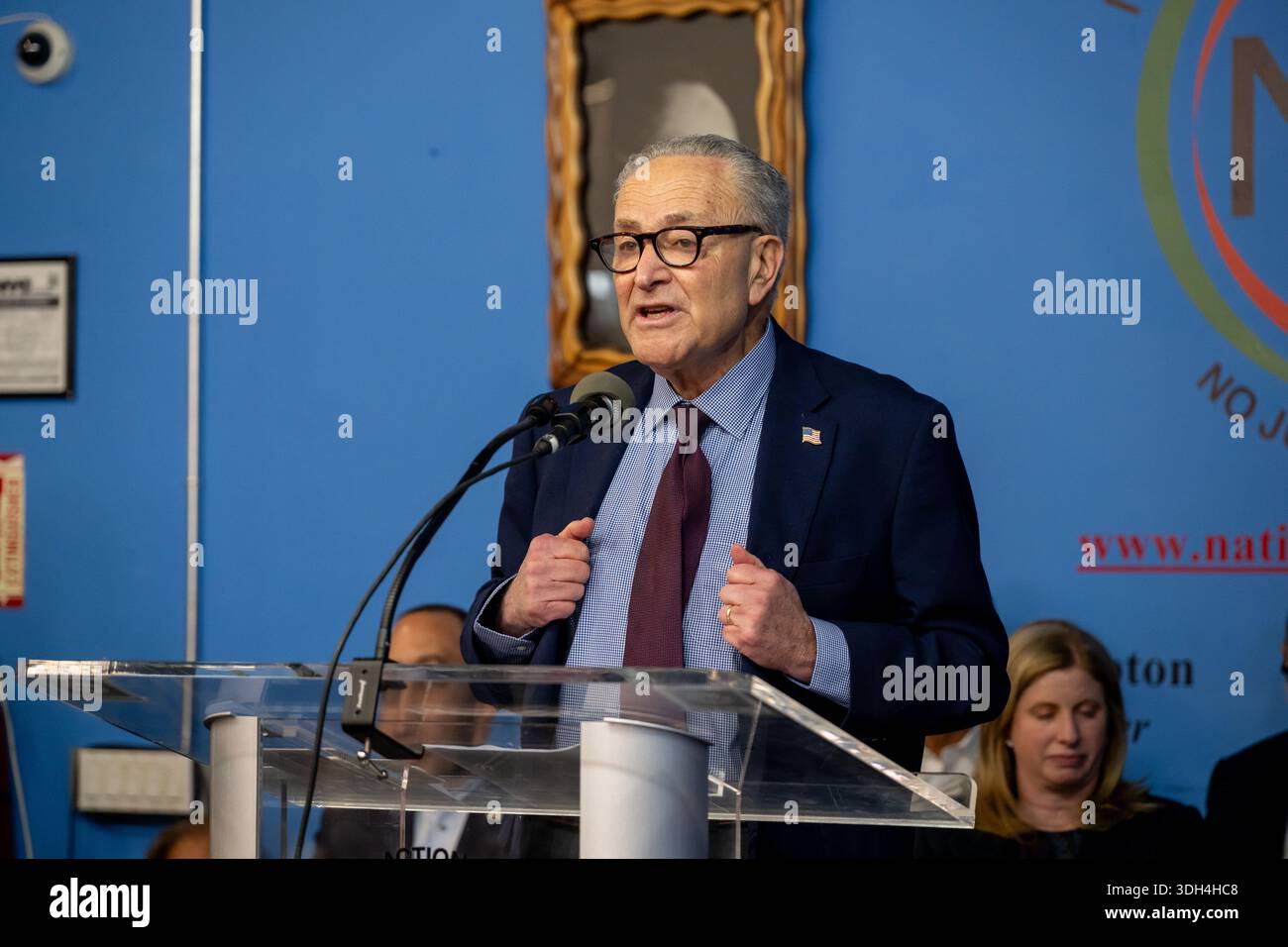 U.S. Senator Chuck Schumer (D-NY) speaks during a Martin Luther King Jr ...