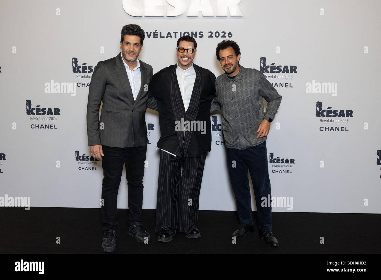 Nabil Ayouch, Ayoub Gretaa, Saïd Hamich Benlarbi attends the 'Cesar ...