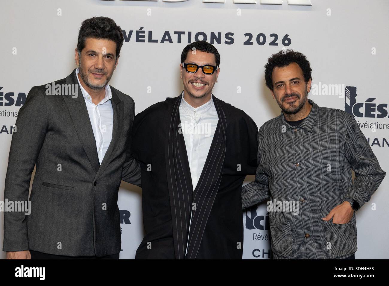 Nabil Ayouch, Ayoub Gretaa, Saïd Hamich Benlarbi attends the 'Cesar ...