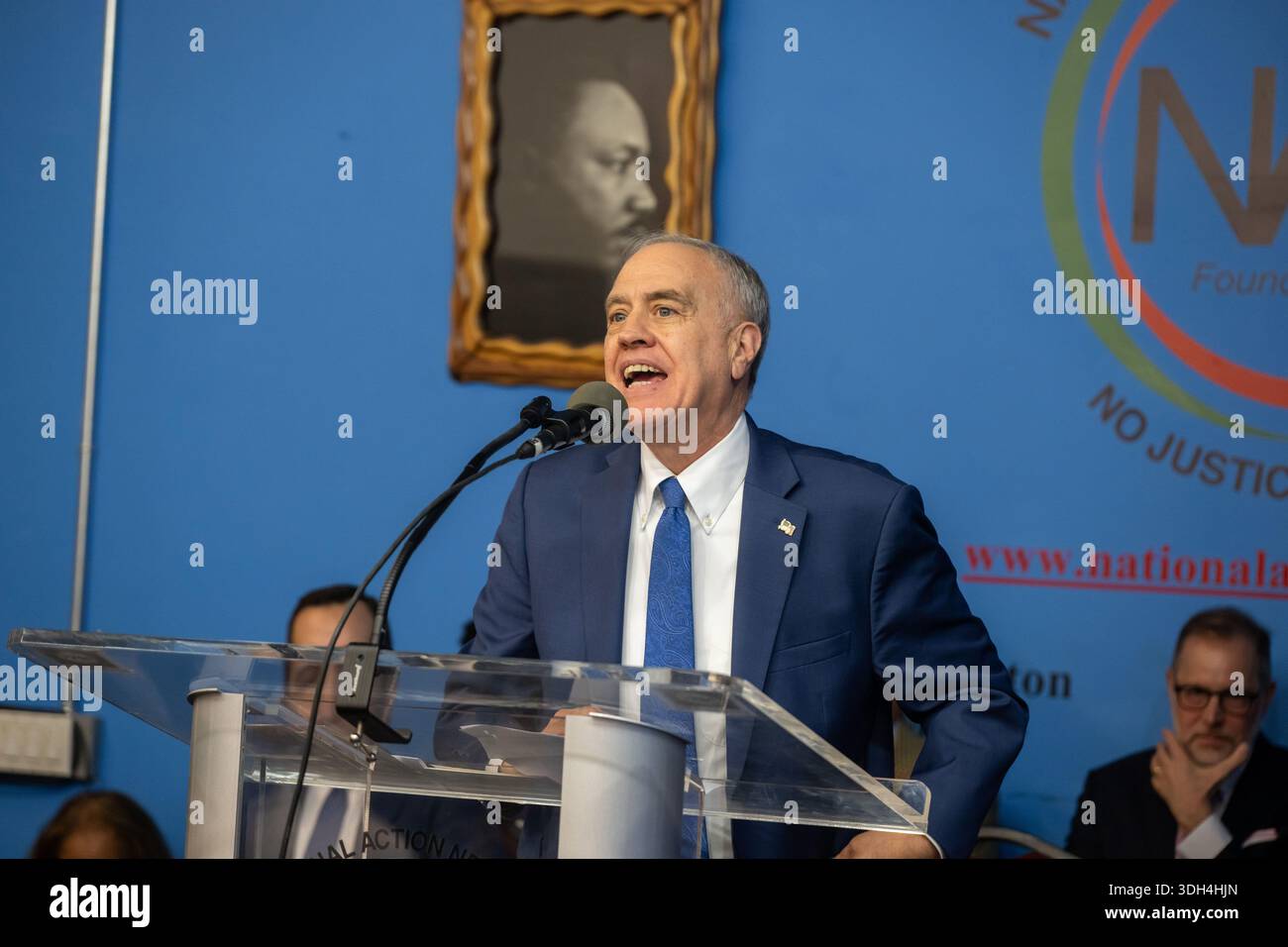 New York State Comptroller Thomas DiNapoli speaks during a Martin ...
