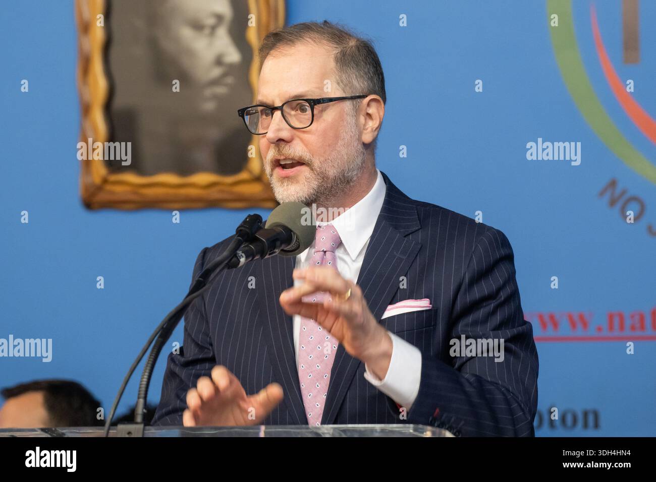 New York City Comptroller Mark D. Levine speaks during a Martin Luther ...