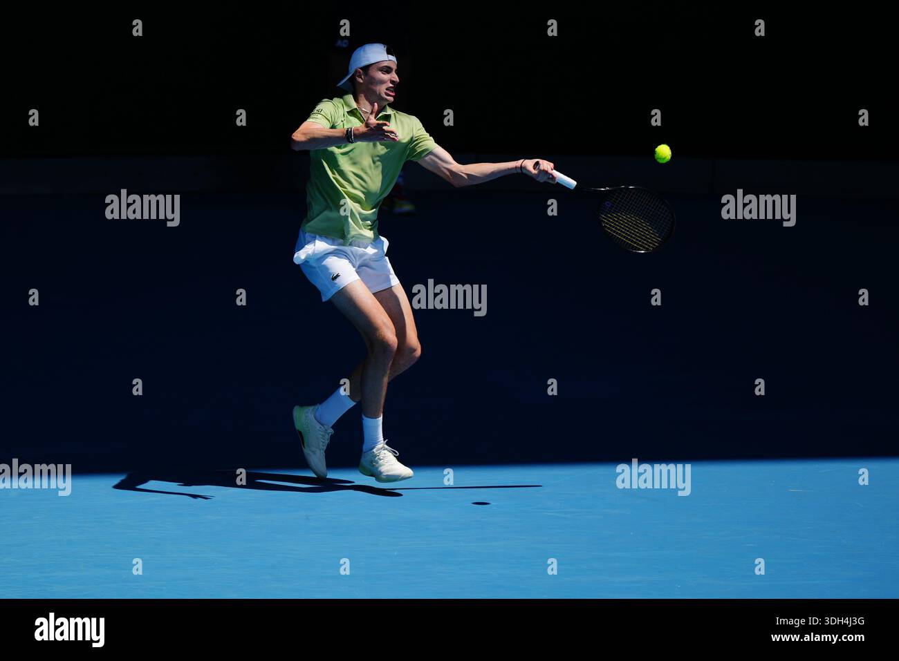 Melbourne, Victoria, Australia. 20th Jan 2026. Ugo Humbert (FRA) is ...