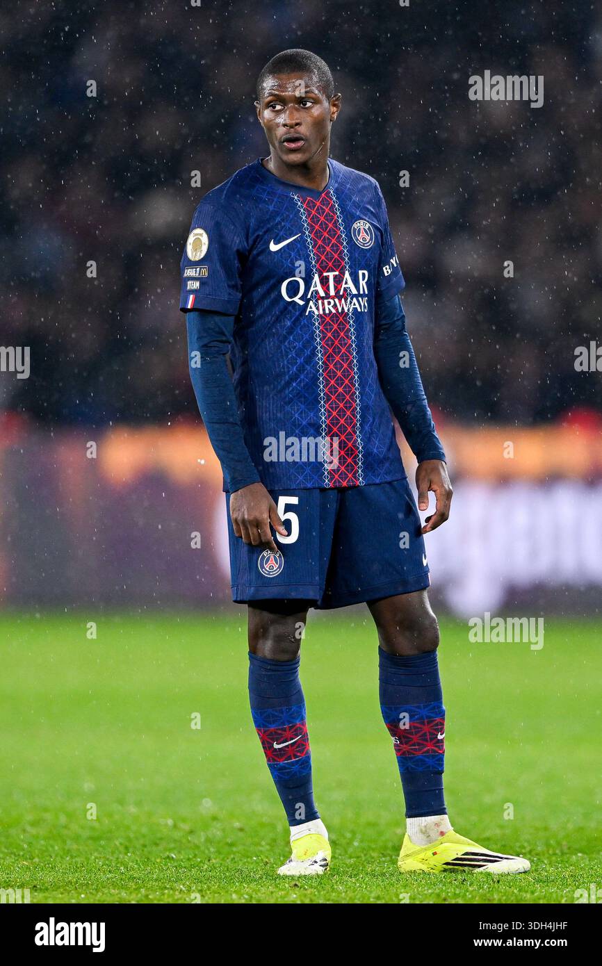 Nuno Mendes during the Ligue 1 football (soccer) match Paris Saint ...