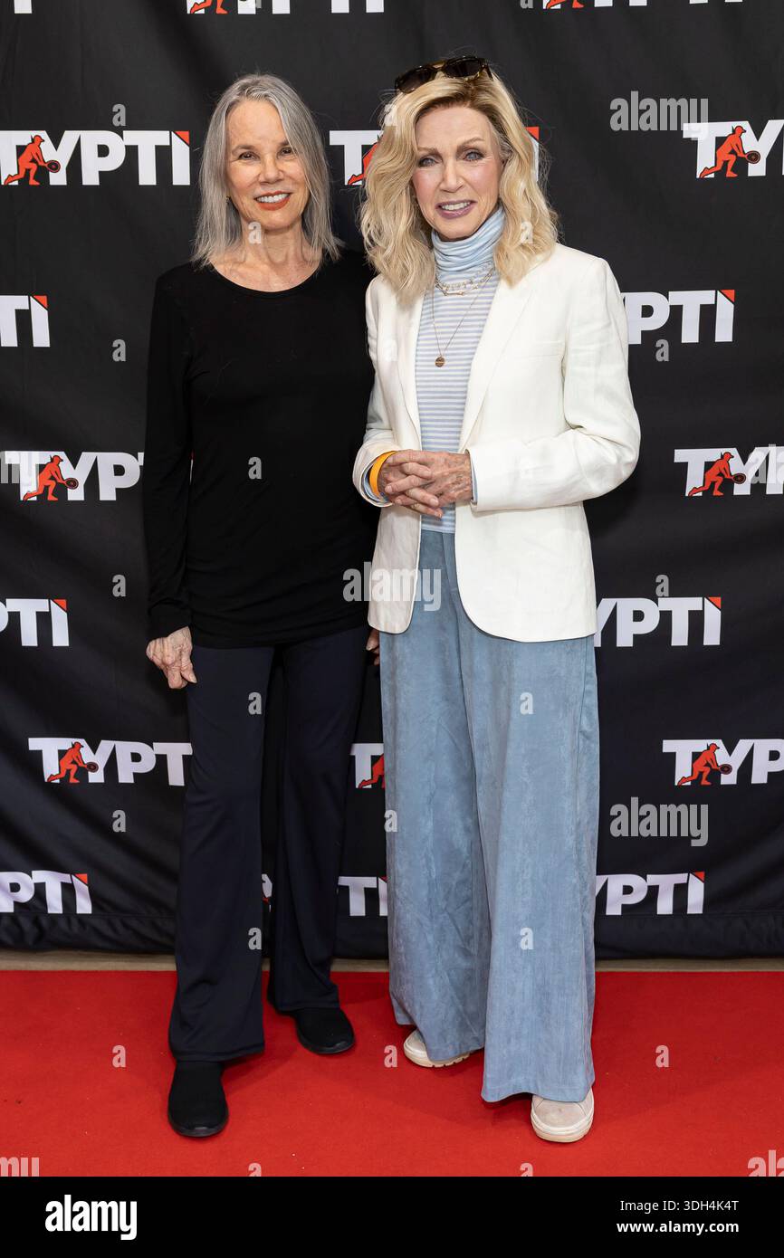 Barbara Hershey and Donna Mills attend the arrivals of the media launch ...