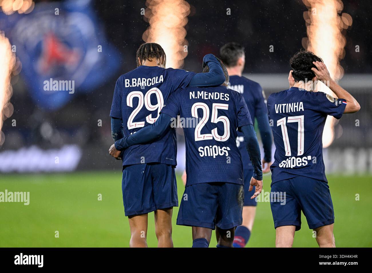 Bradley Barcola and Nuno Mendes during the Ligue 1 football (soccer ...