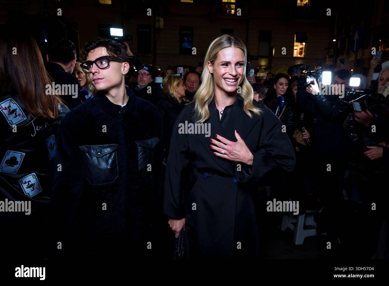 Michelle Hunziker Milan Fashion Week - Men F/W 2026-27 Ea7 Celebrates ...