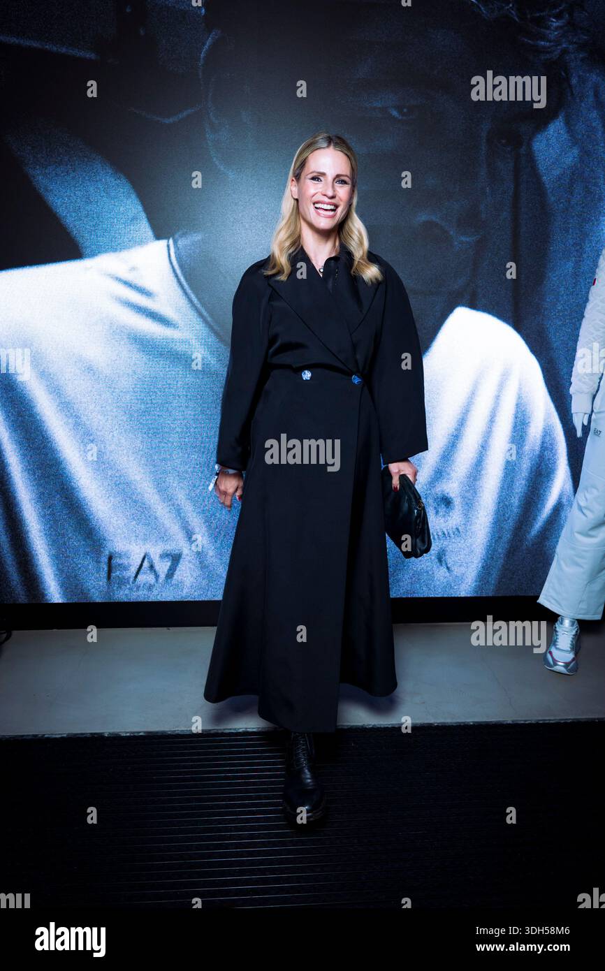 Michelle Hunziker Milan Fashion Week - Men F/W 2026-27 Ea7 Celebrates ...