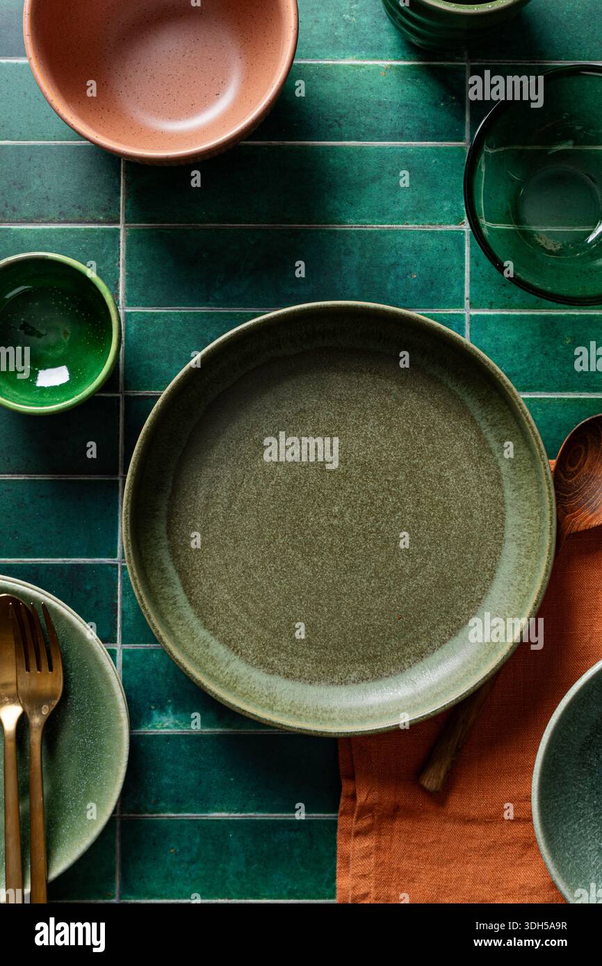 Green and rust colored ceramic tile hi-res stock photography and images ...
