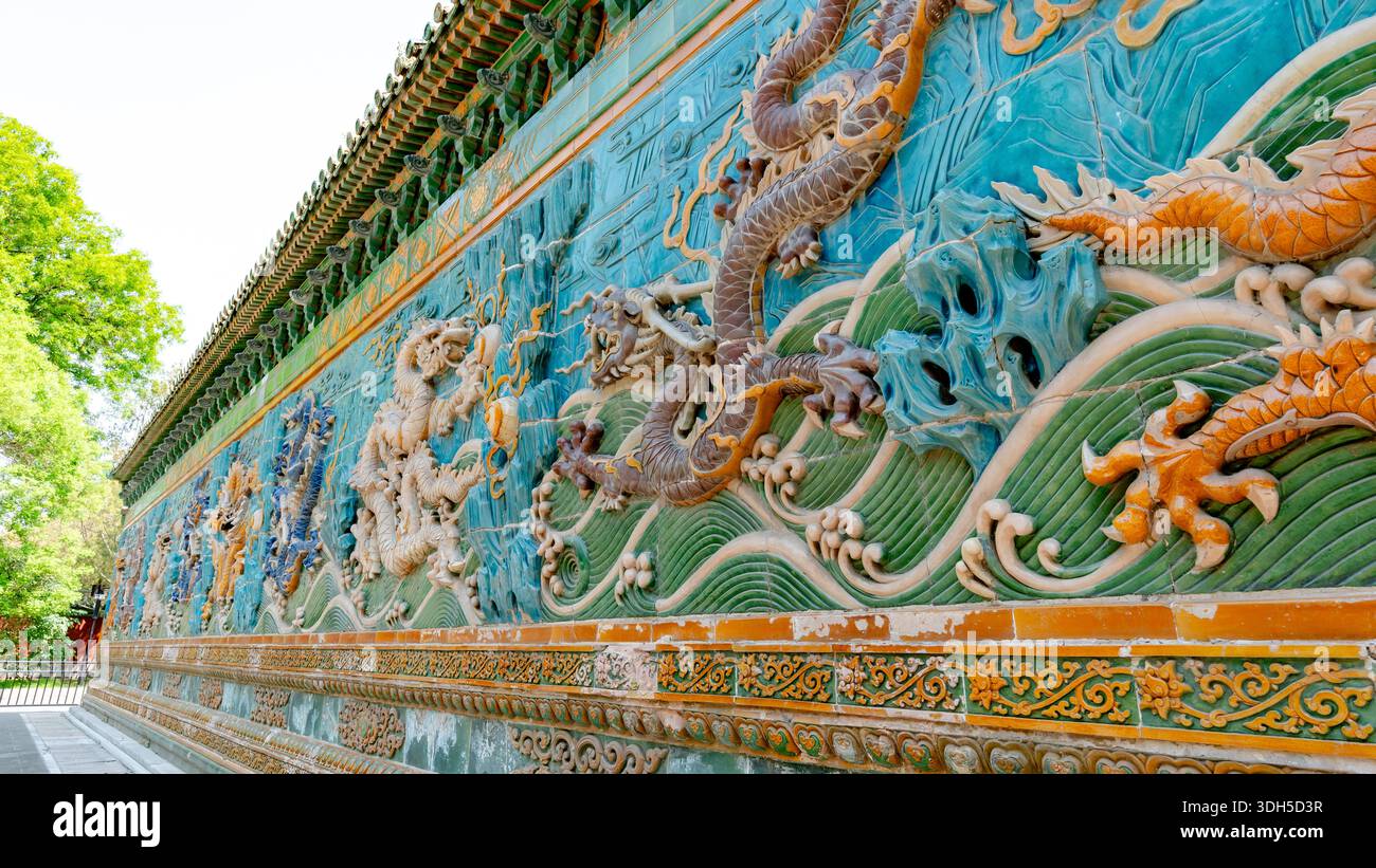The Mural of the Nine Dragons in Beihai Park, Beijing, is a stunning ...