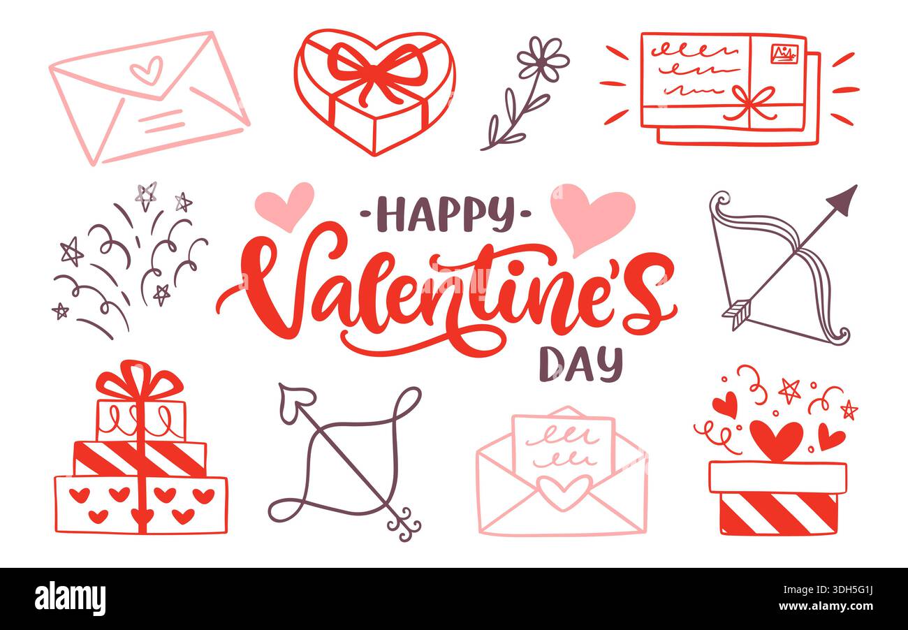 Set elements design valentines Stock Vector Images - Alamy