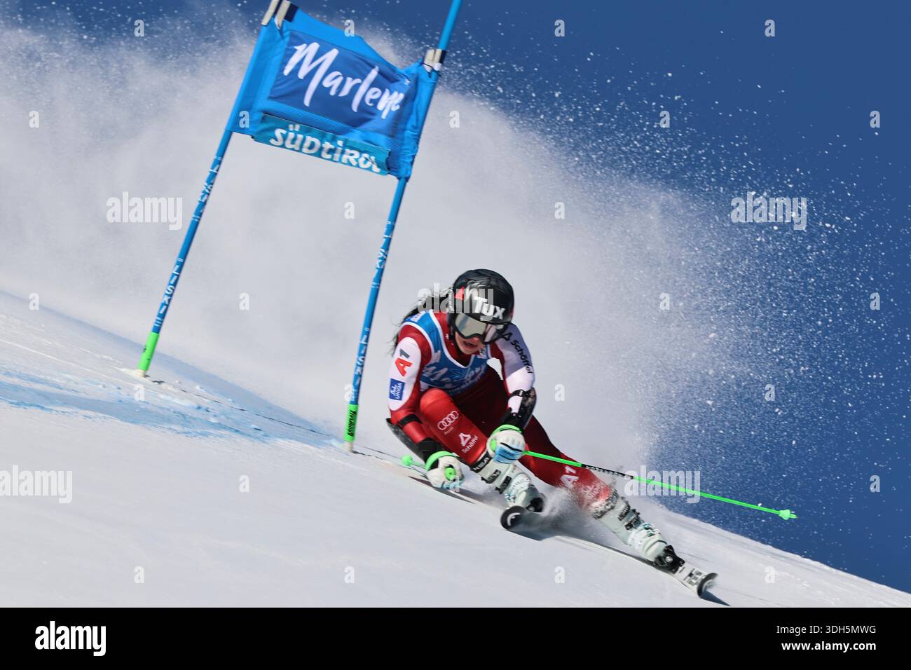 Austria's Stephanie Brunner speeds down the course during a women's ...