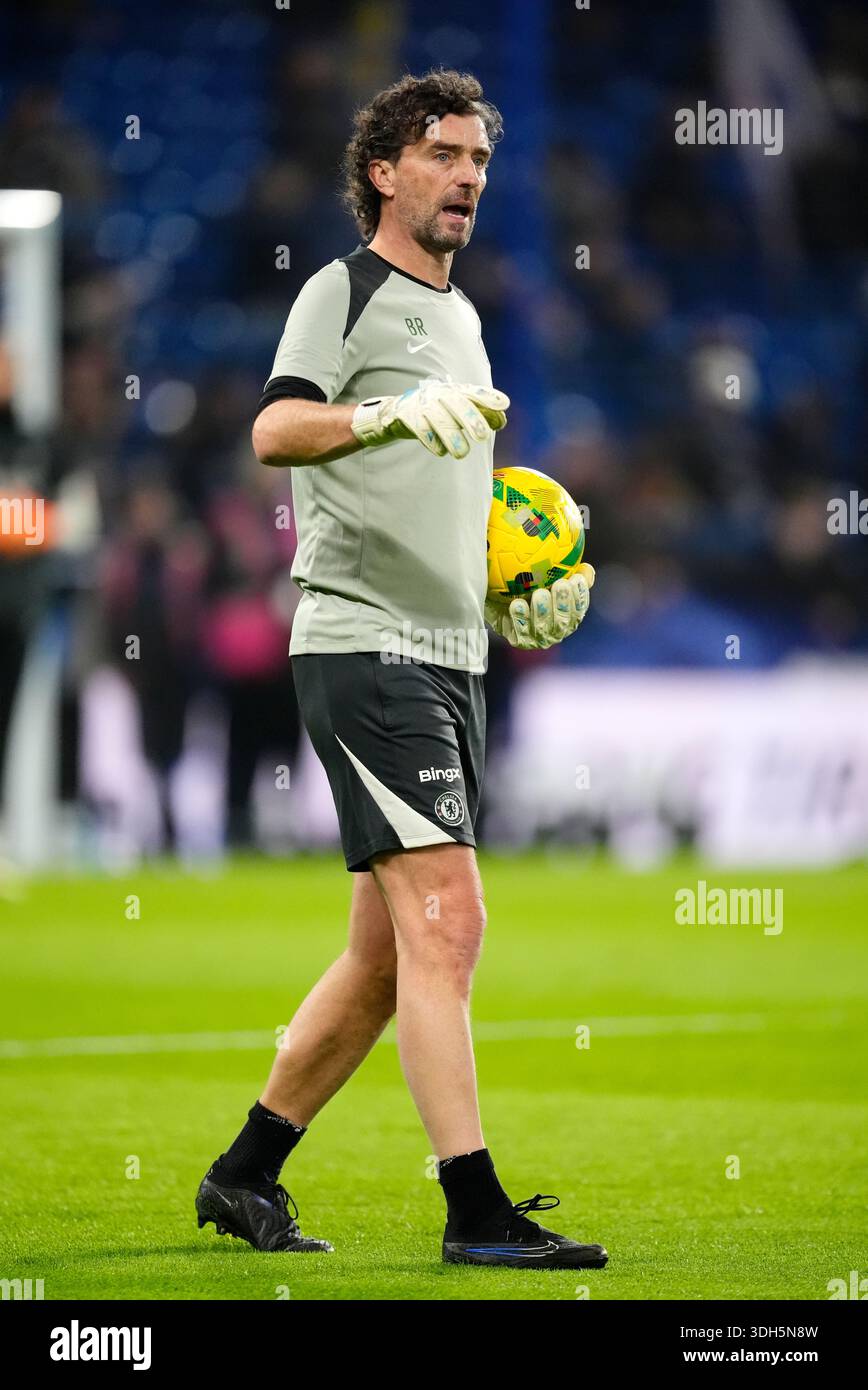 Chelsea goalkeeping coach Ben Roberts before the Carabao Cup semi-final ...