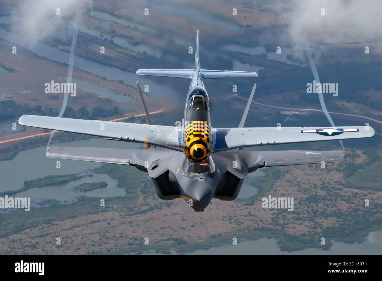North American P-51D Mustang registered N51EA is photographed flying in ...