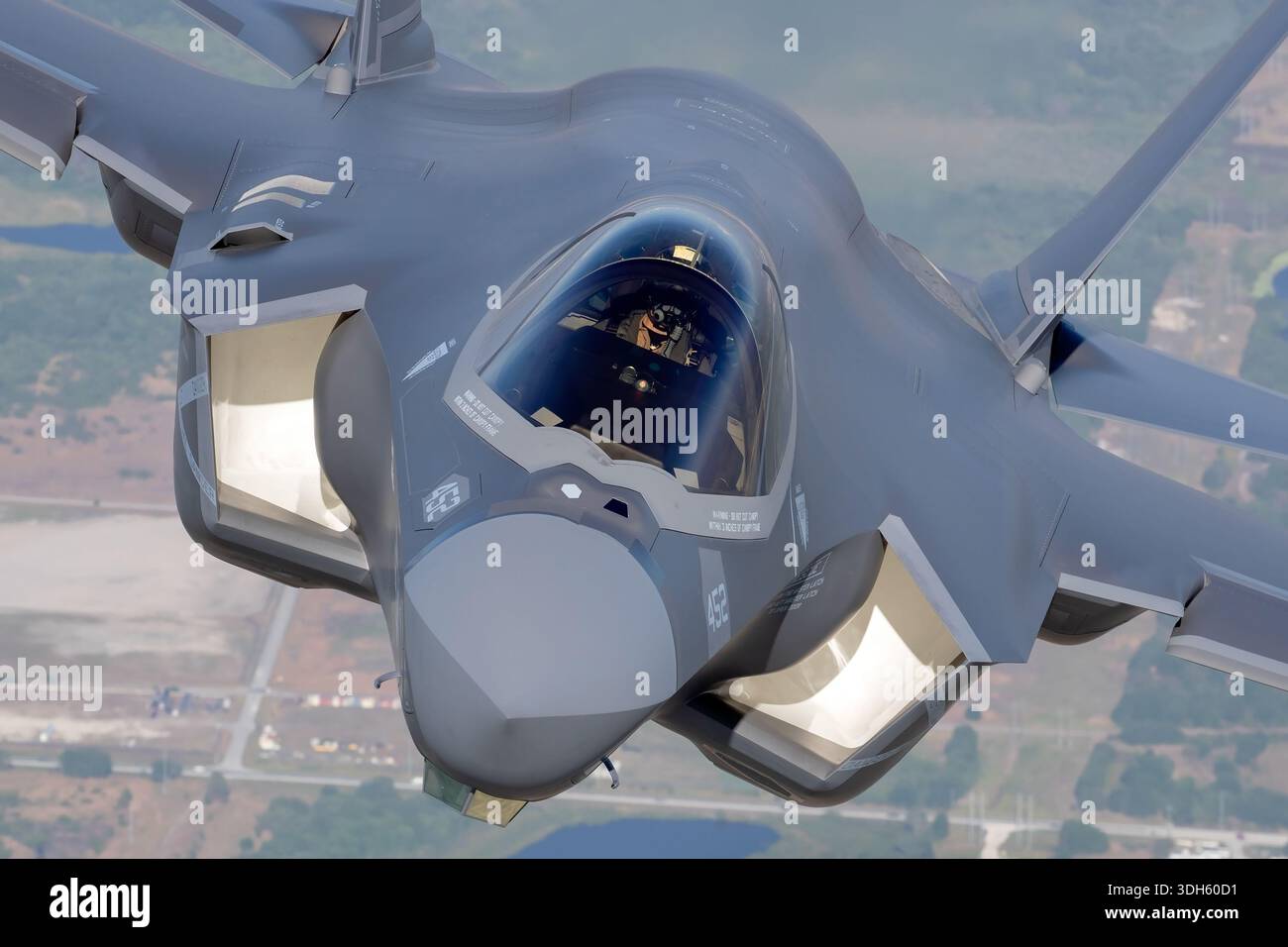 This photograph captures a U.S. Navy Lockheed Martin F-35C Lightning II ...