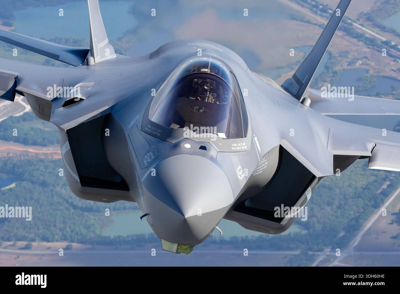 U.S. Navy F-35C Lightning II NJ-452 from VFA-125 Rough Raiders in air ...