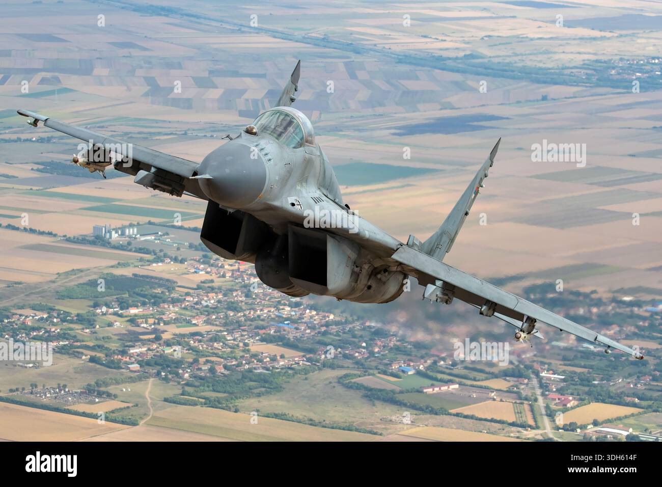 This photograph shows a Serbian Air Force MiG-29 fighter aircraft ...