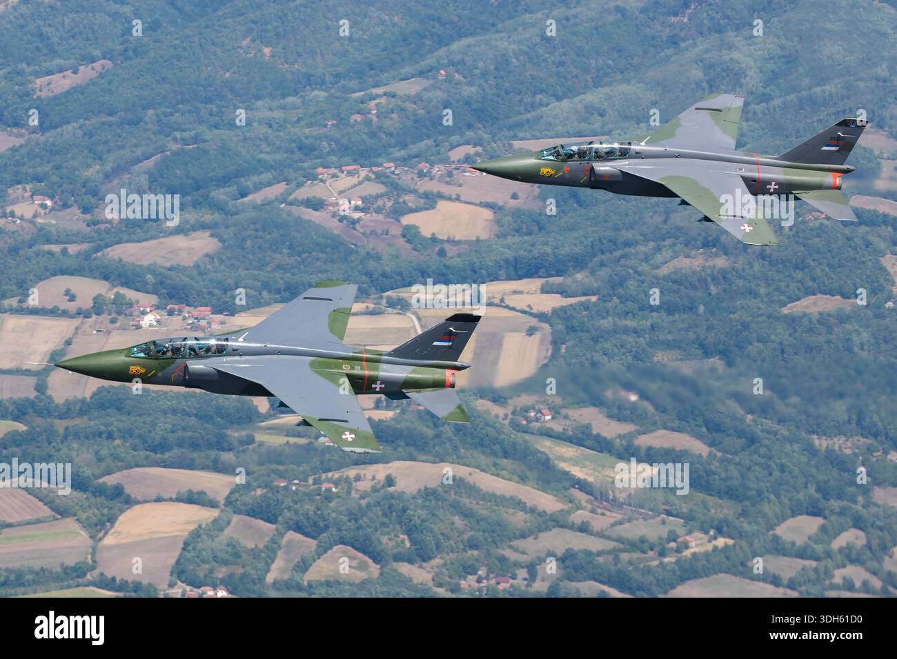 Photographs capture two Serbian Air Force Soko NJ‑22 Orao ground attack ...