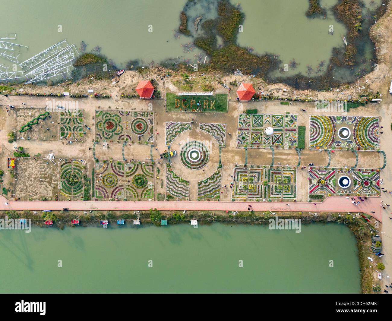 Aerial View of DC Park Flower Festival in Chattogram, Bangladesh ...