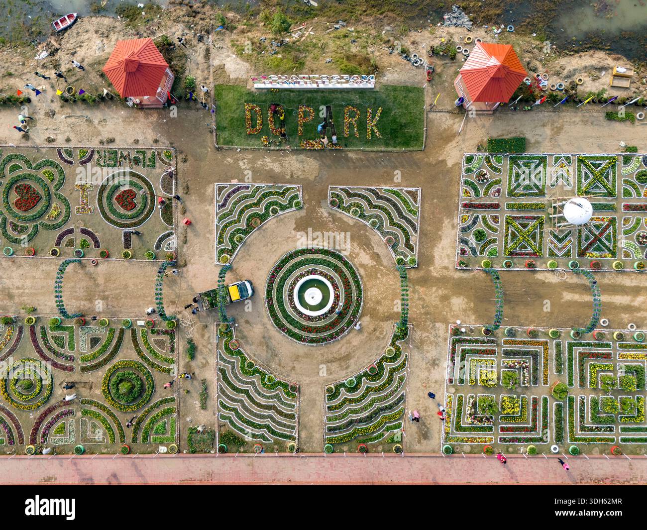 Aerial View of DC Park Flower Festival in Chattogram, Bangladesh ...