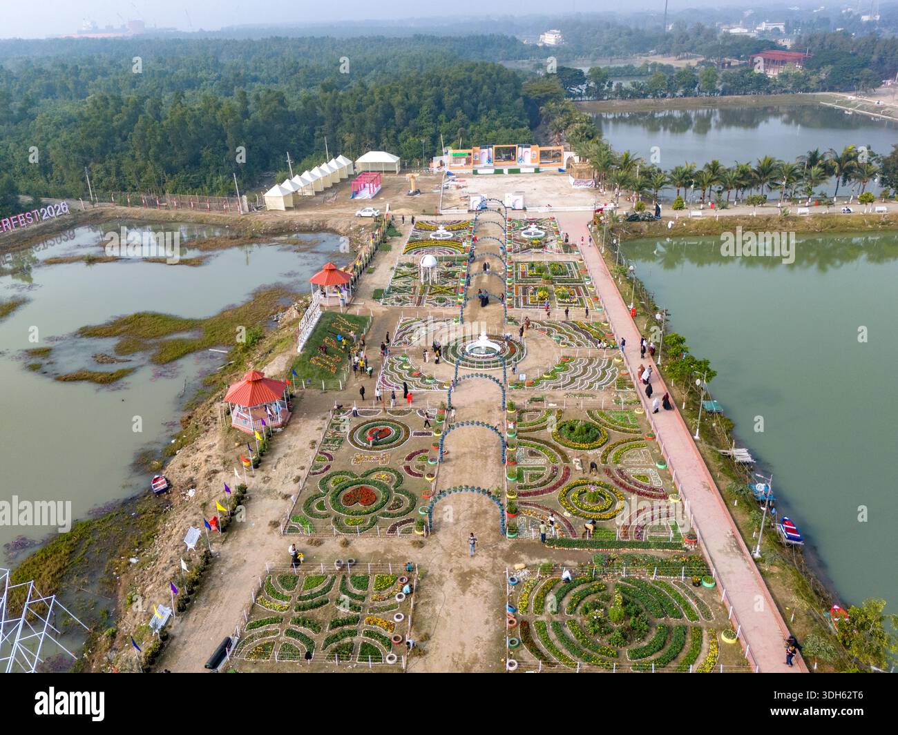 Aerial View of DC Park Flower Festival in Chattogram, Bangladesh ...