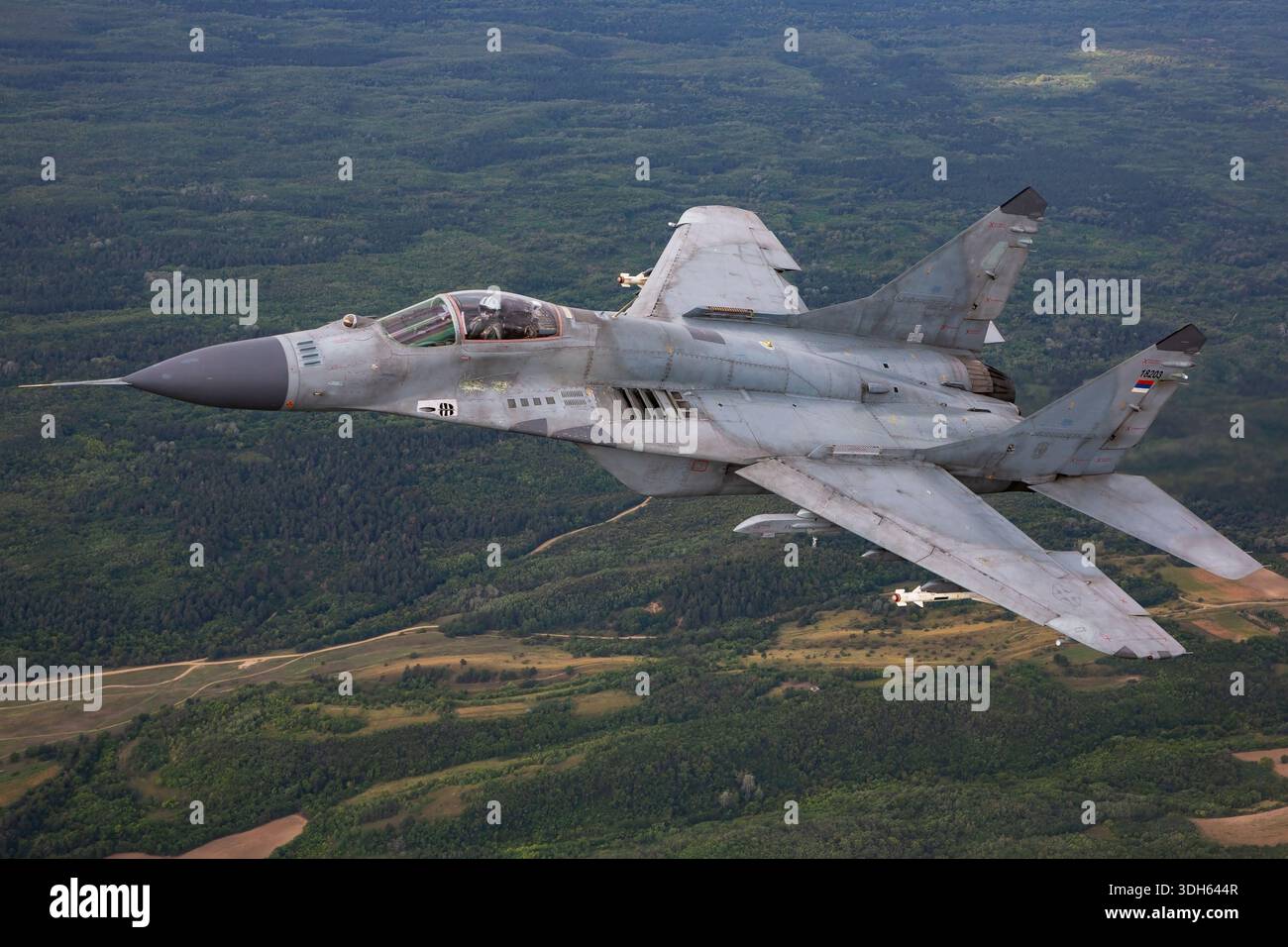 This image shows a Serbian Air Force Mikoyan-Gurevich MiG-29 Fulcrum ...
