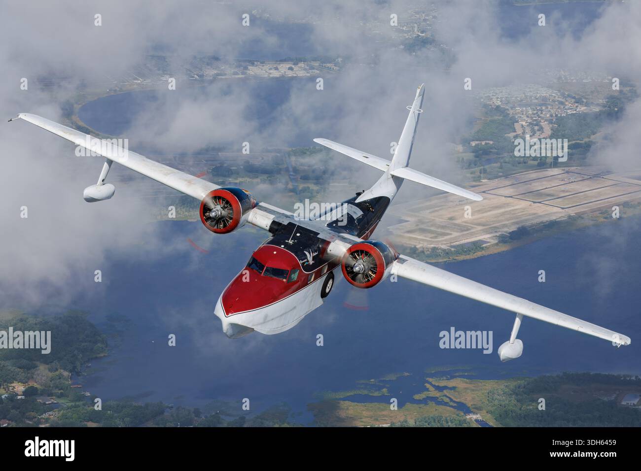 The Grumman G-73 Mallard N98BS, serial J-18, Ti-Loup du Lac, is a twin ...