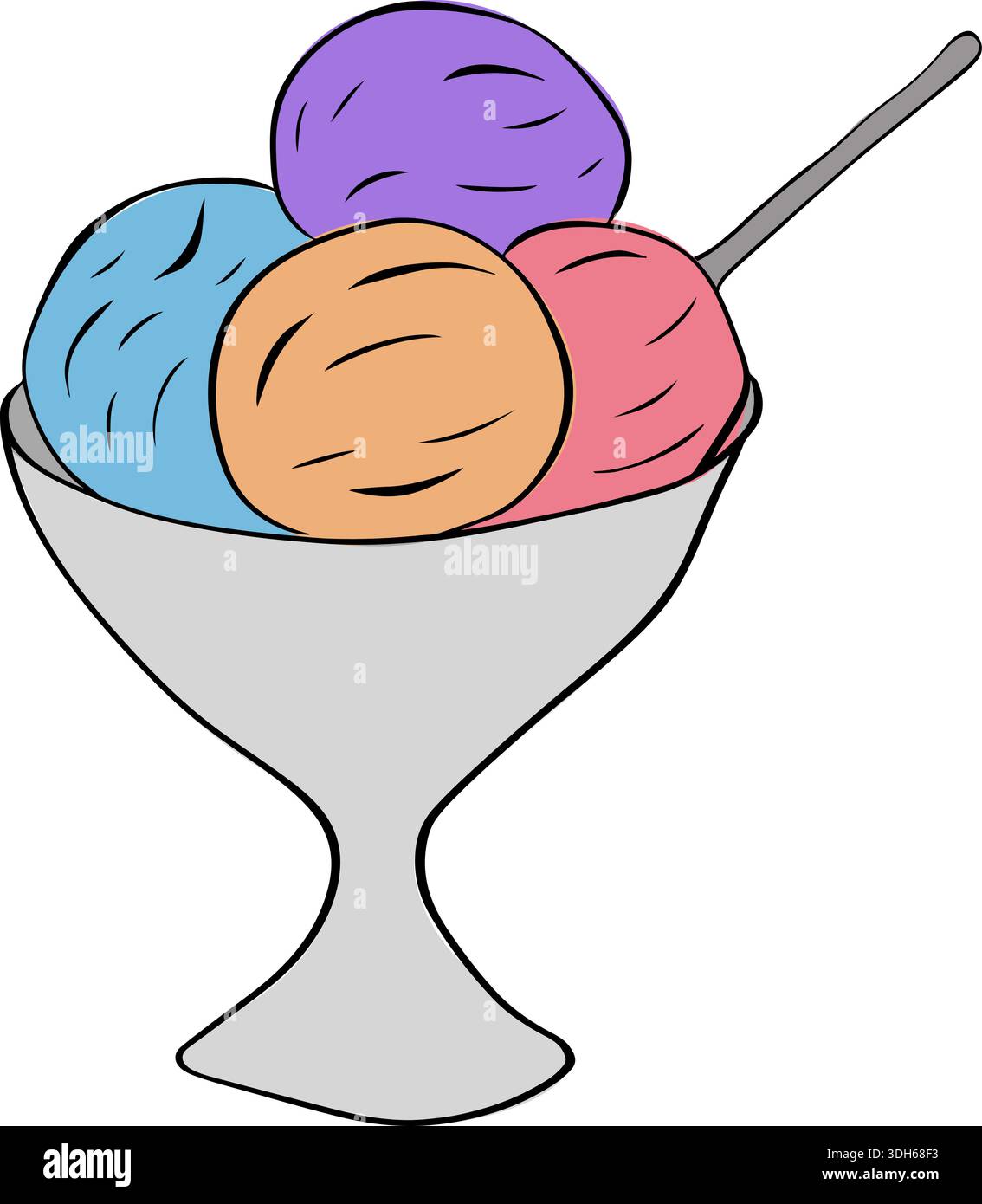 Ice cream mango line Stock Vector Images - Alamy