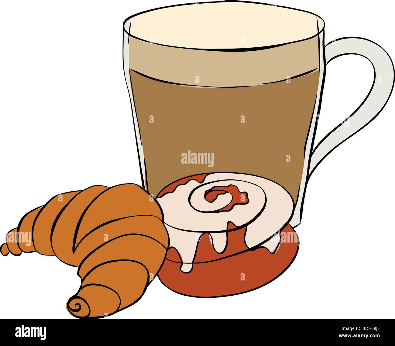 Cappuccino delicious pastry on Stock Vector Images - Alamy