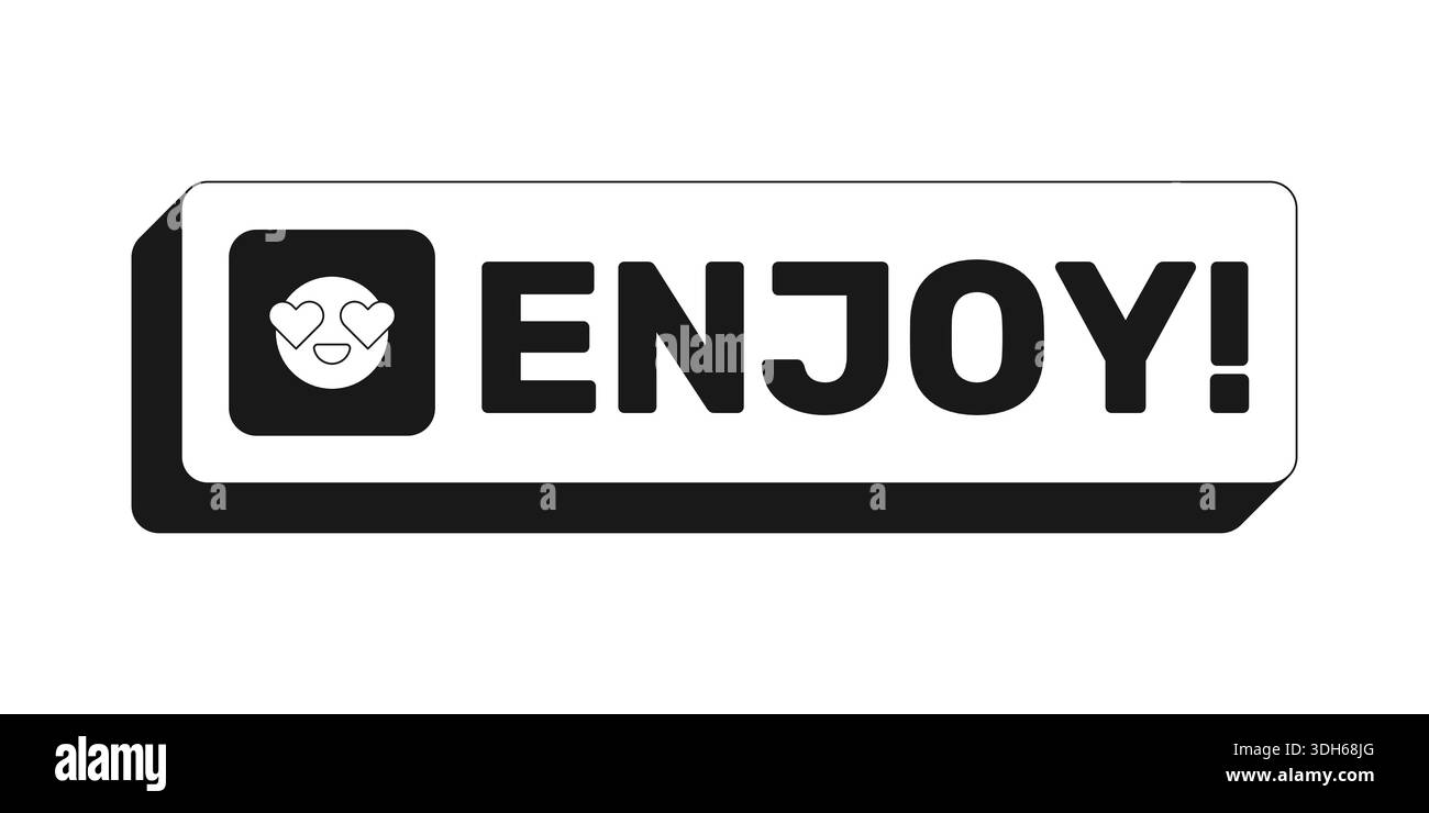Enjoy modern digital button Stock Vector Images - Alamy