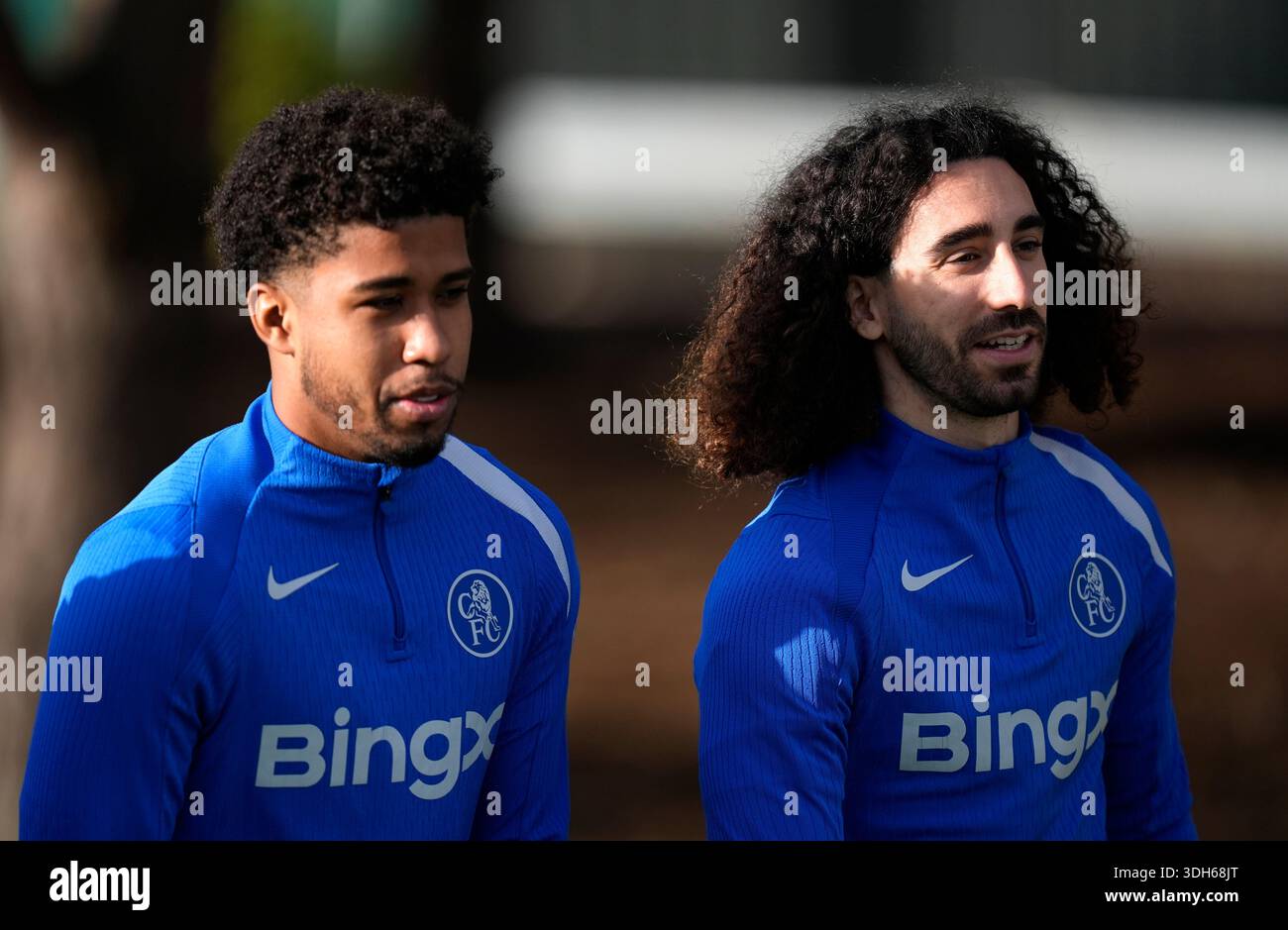 Chelsea's Estevao (left) and Marc Cucurella during a training session ...